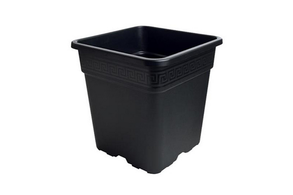 Gro Pro Black Square Pot | UV Resistant with Textured Design – Plantwell